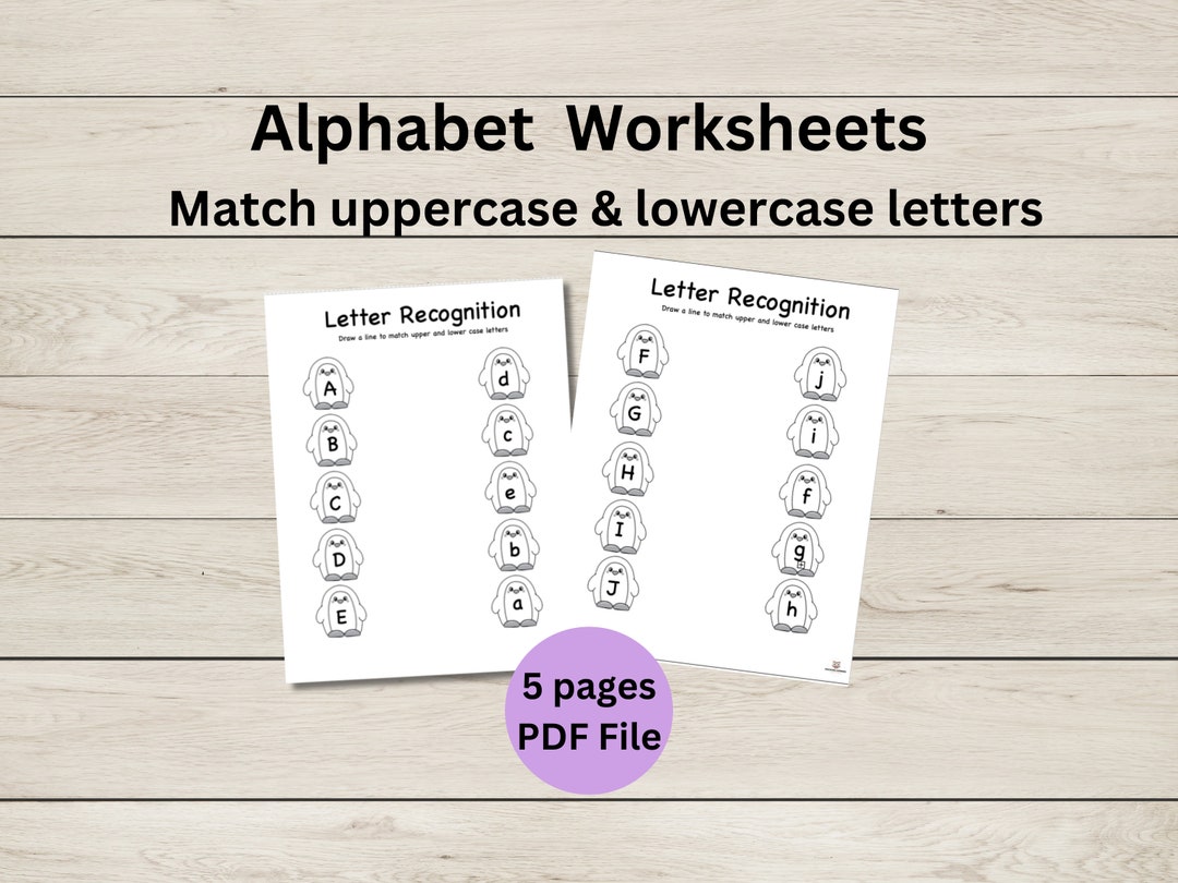 Alphabet Worksheets - Letter Recognition - Match Uppercase and ...