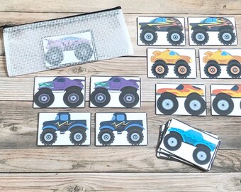 Monster Truck Flash Cards - Etsy