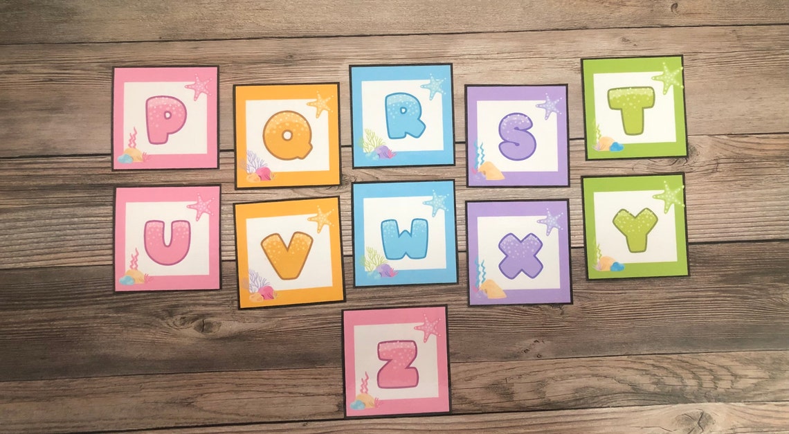 Alphabet Flash Cards and Numbers 1 to 10 Ocean Theme Laminated, Comes ...
