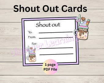 Shout Out Cards - Jungle Animals - Teacher Shout Out Cards PDF File ...
