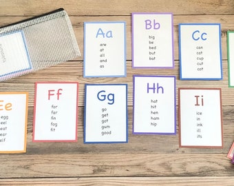 Alphabet Flash Cards With Pictures Laminated Comes With Zip | Etsy