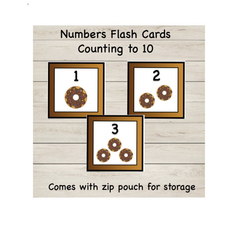 Counting Flash Cards Numbers 1 to 10 Donuts Laminated Numbers Flash ...
