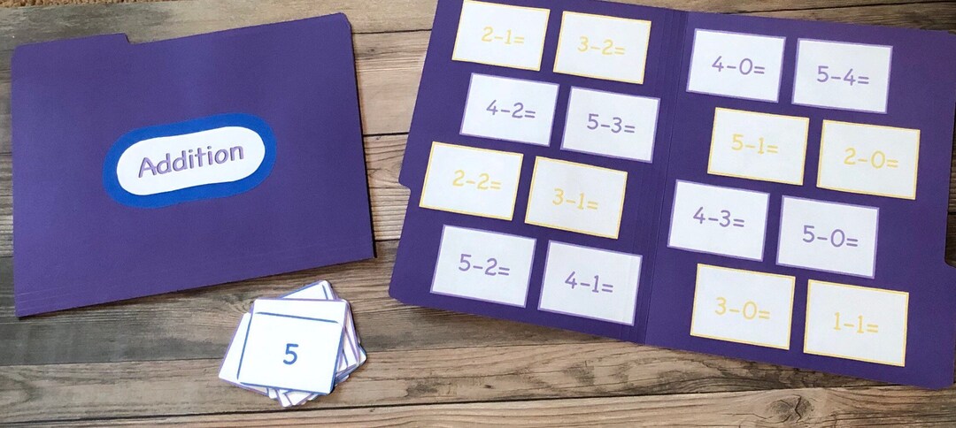 Addition and Subtraction File Folder Games - Set of 2 - Etsy