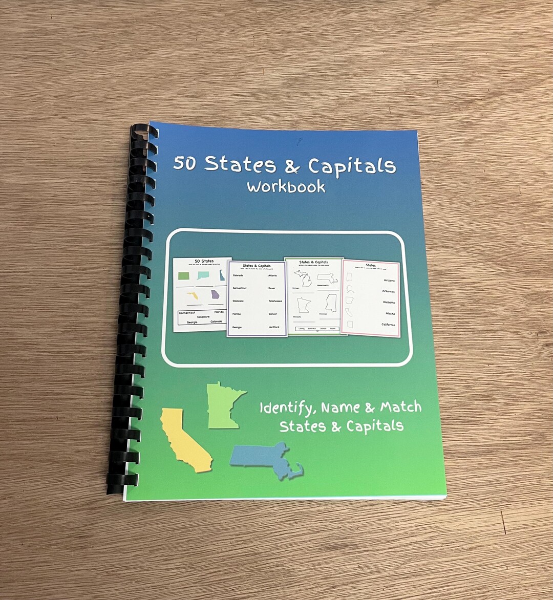Capitals and 50 States Workbook - Identify and Name States and Their ...