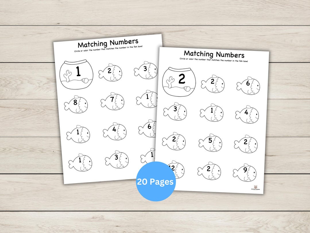 Number Worksheets 1 to 20 - Fish Theme - Find and Circle Numbers That ...