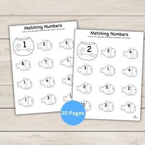 Number Worksheets 1 to 20 - Fish Theme - Find and Circle Numbers That ...
