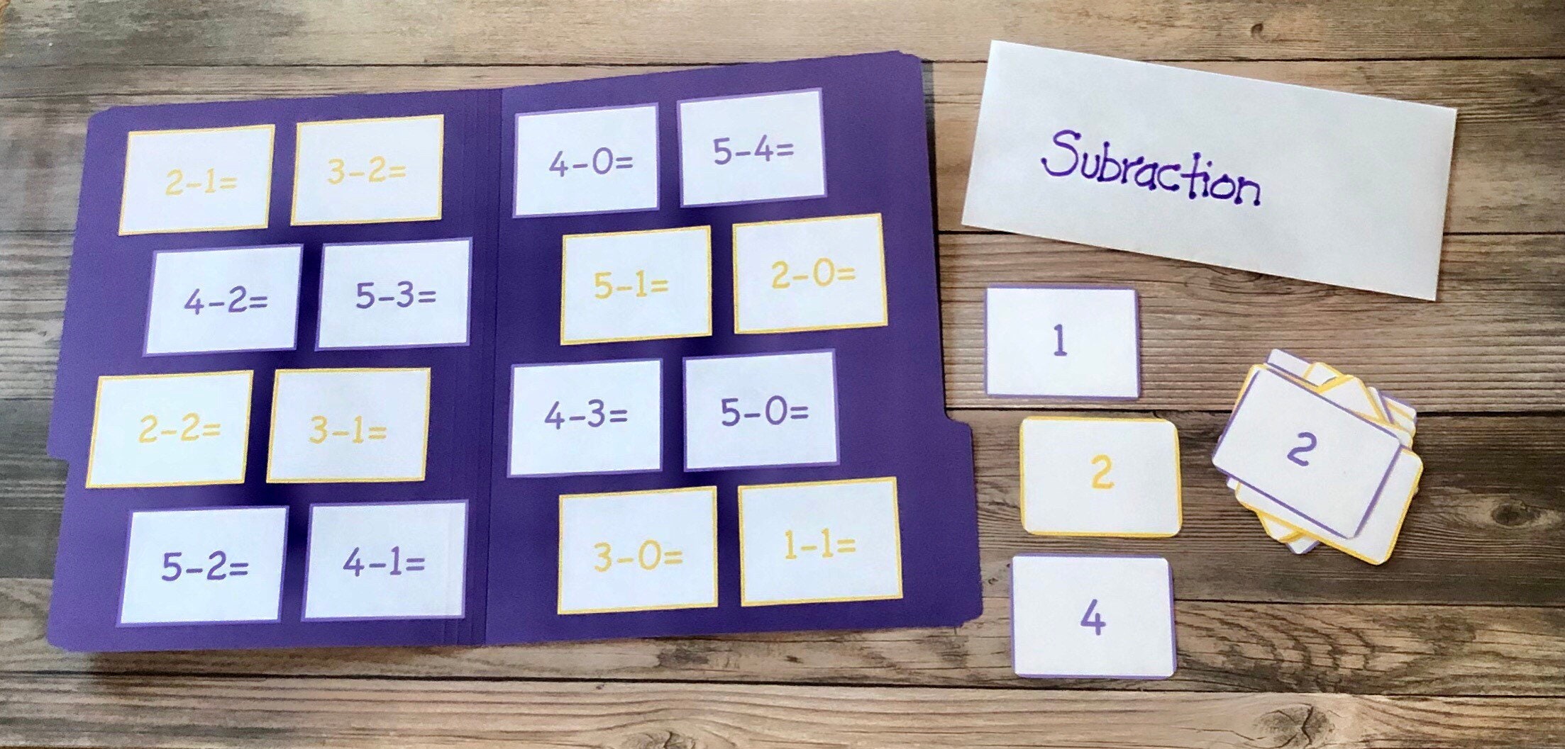 Addition and Subtraction File Folder Games - Set of 2 - Etsy