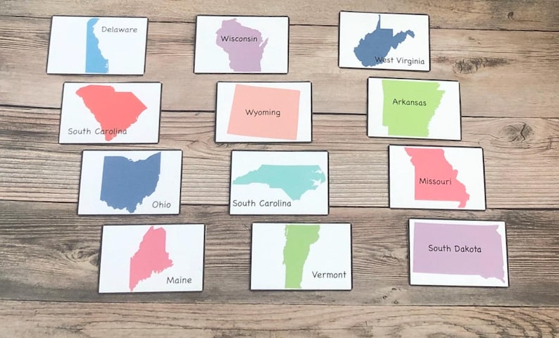 50 United States Flash Cards - Laminated - Comes With Zip Pouch - Etsy