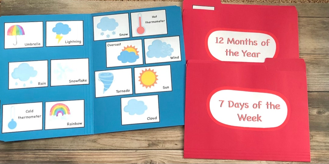 Weather - Days of the Week and Months File Folder Games- Set of 3 - Etsy