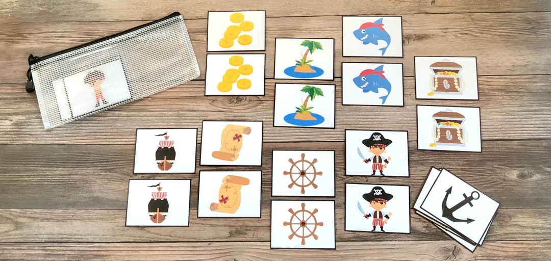 Pirates Memory Match Game - Laminated Cards - Comes With Zip Pouch - Etsy