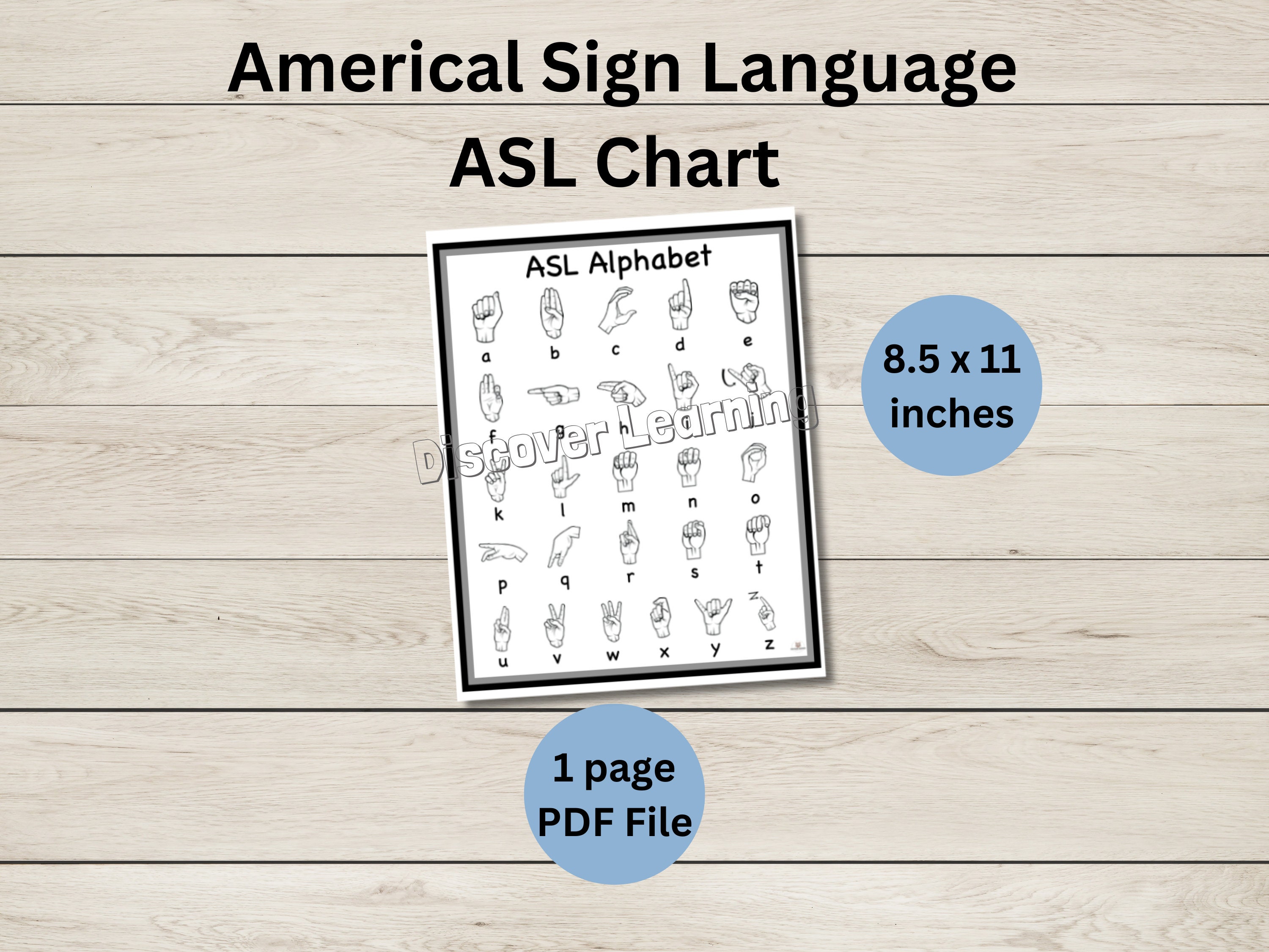 American Sign Language Alphabet Chart ASL Poster Printable - Etsy Australia