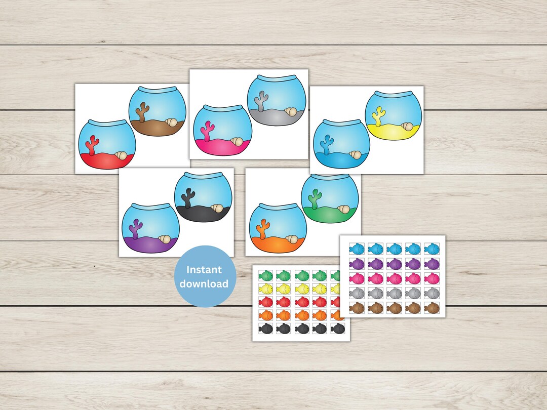 Matching Colors Sorting Colors Game 10 Different Colors Printable ...