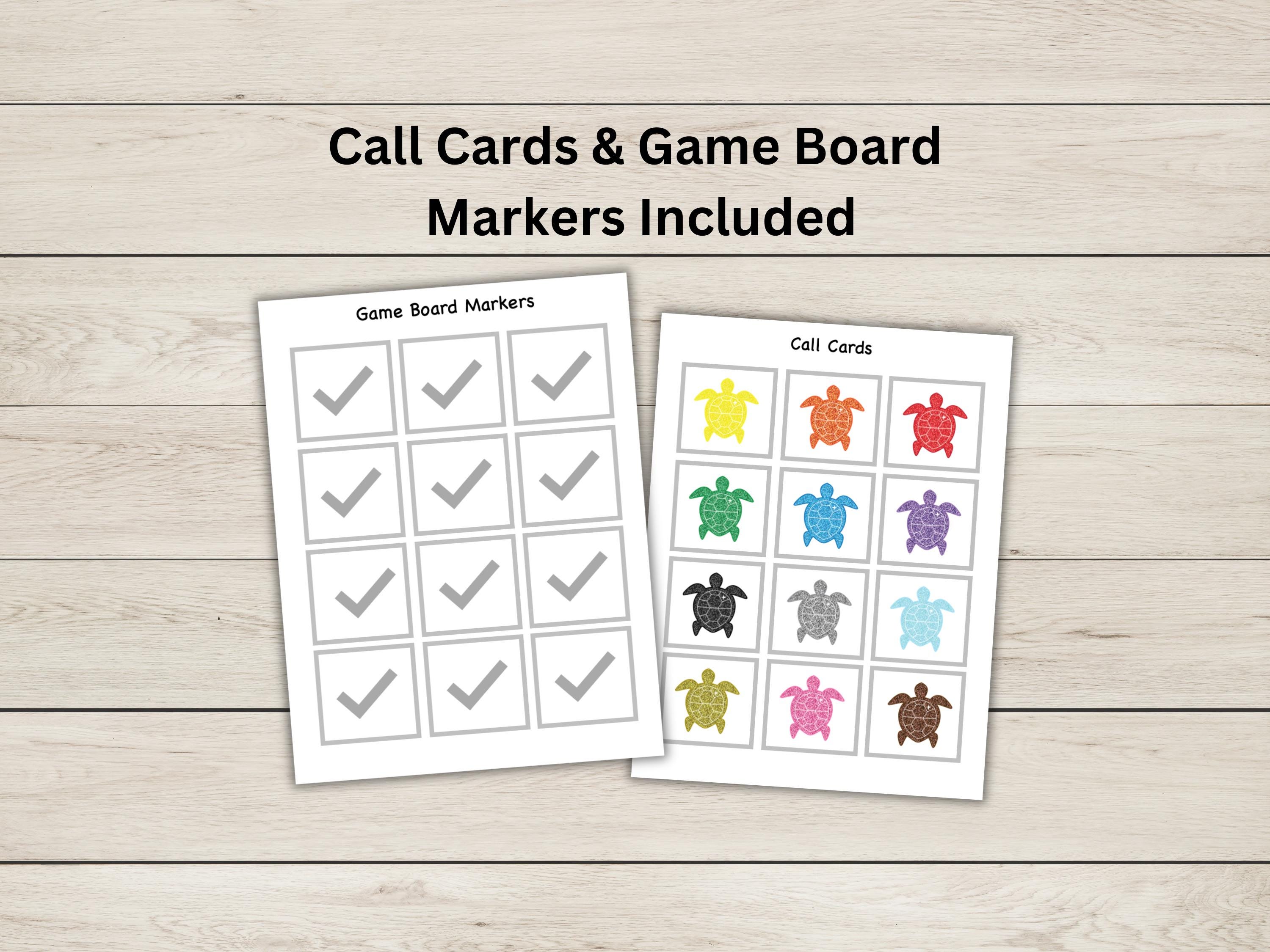 Colors Bingo 30 Different Game Boards- Turtles -call Cards and Game ...