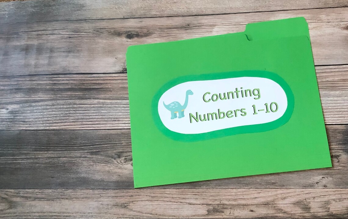 Counting File Folder Game Count to 10 Dinosaurs - Etsy