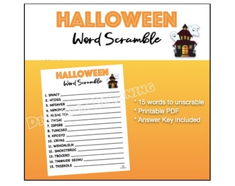 Halloween Word Scramble Game: Printable Party Activity (PDF) - Etsy