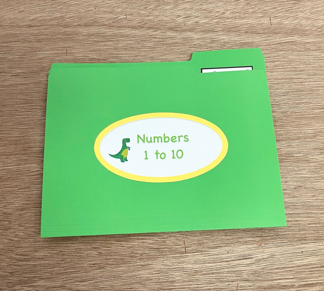 Numbers File Folder Game 1 to 10 Dinosaurs Matching Numbers - Etsy