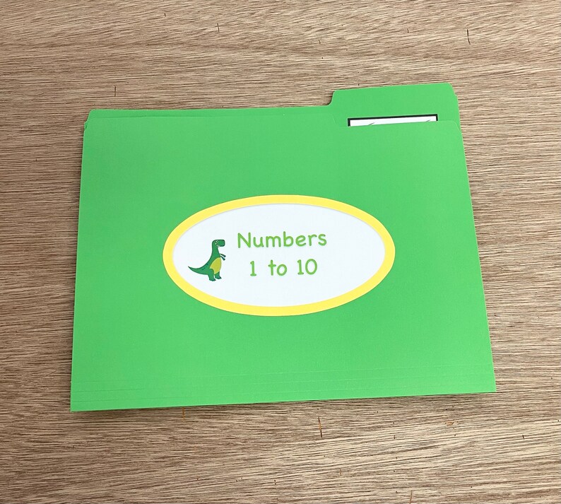 Numbers File Folder Game - 1 to 10 - Dinosaurs - Matching Numbers - Etsy
