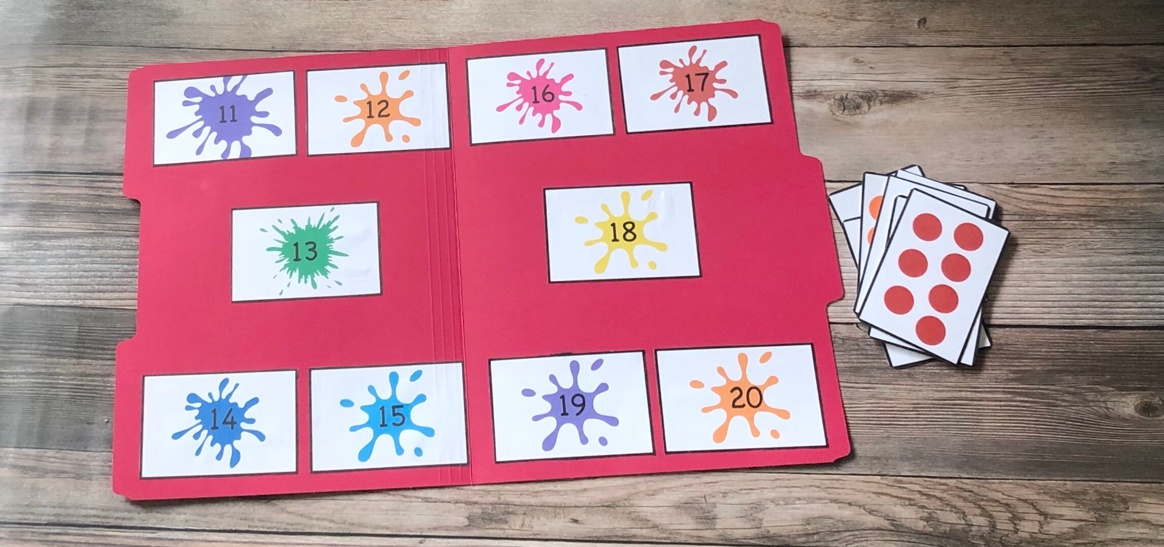 Counting File Folder Games, Numbers to 20 - Set of 2 Paint Splat - Etsy.de