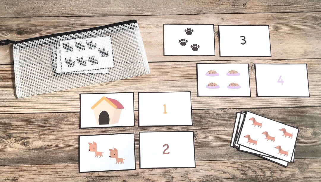 Dog Counting Flash Cards - Numbers 1-10, Comes With Zip Pouch - Etsy