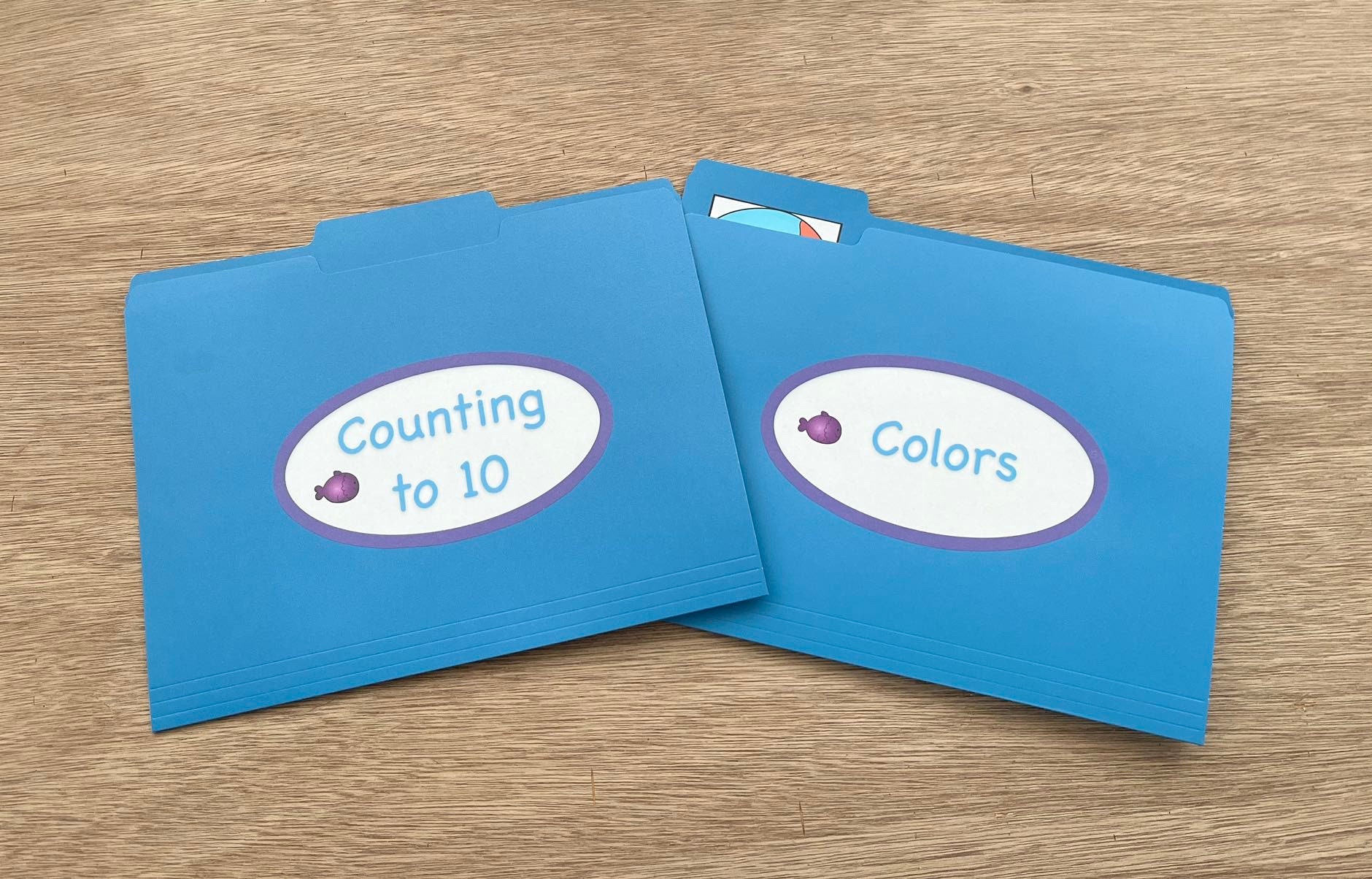 Counting and Colors File Folder Games Fish Theme - Set of 2 - Etsy