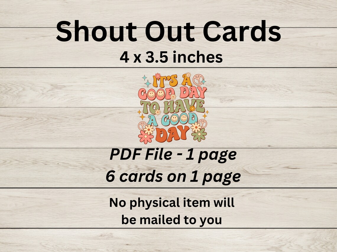 Teacher Shout Out Cards - It's a Good Day Compliment Notes (PDF) - Etsy