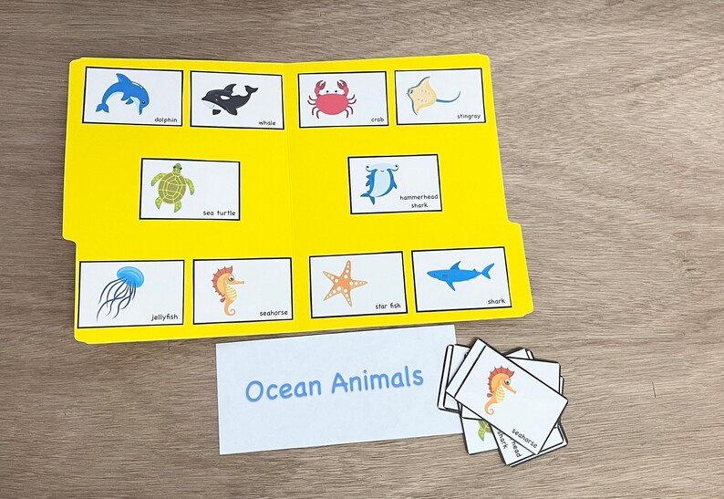 Animal File Folder Games- Matching - Farm, Ocean and Woodland Animals ...