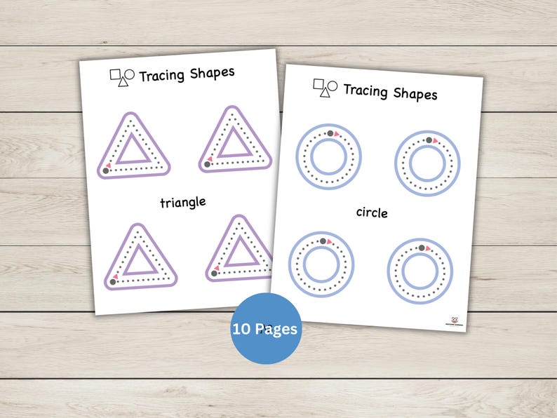 Tracing Shapes Worksheets - Pre-writing Activity - Instant Download ...