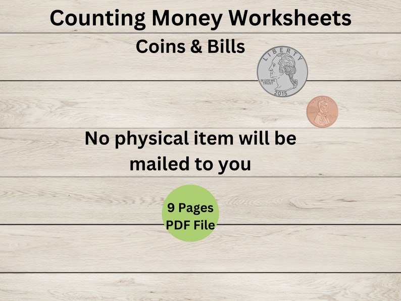 Counting Money Worksheets - Identify and Count Coins and Bills ...