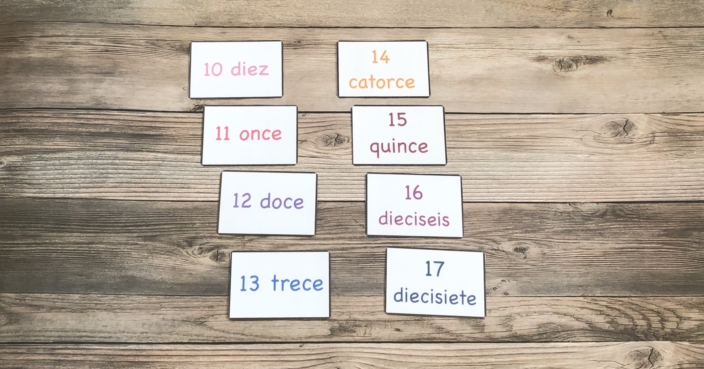 Spanish Numbers Flash Cards 1-20, Numeros Laminated, Comes With Zip ...