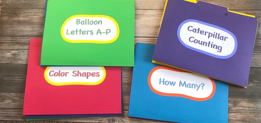Set of 10 File Folder Games - Beginning Sounds, Counting, Patterns ...