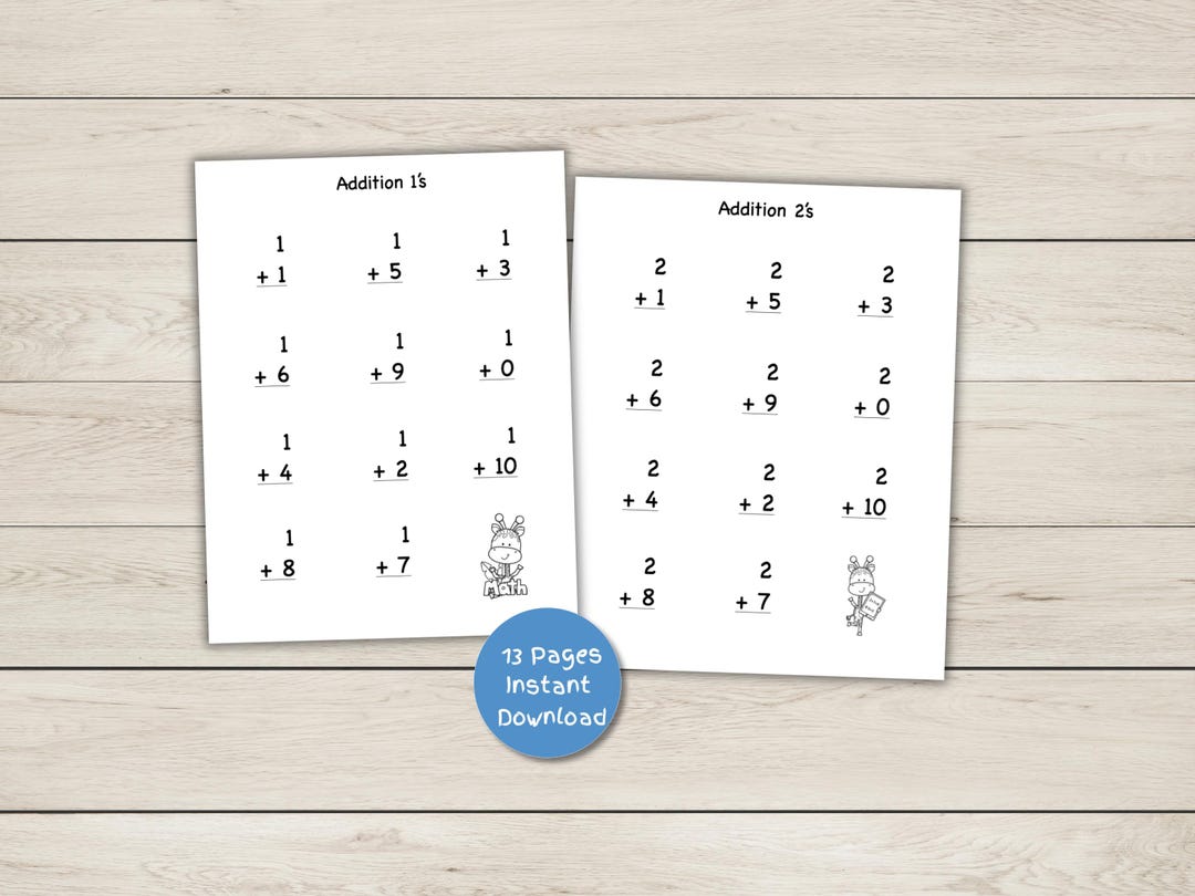 Addition Worksheets - Numbers 1 to 10 (sums to 20) - Printable ...