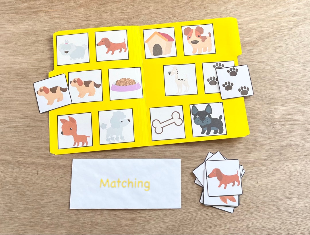 Matching File Folder Game - Dogs - 12 Different Pictures to Match - Etsy