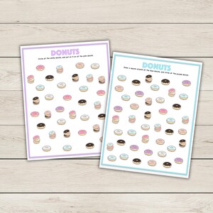 Donut Printable Games Activities I Spy Tic Tac Toe Mazes Fun Party ...