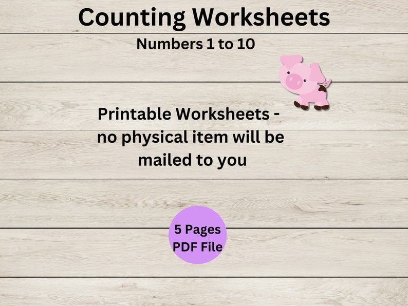 Counting Worksheets - Numbers 1 to 10 - Count the Farm Animals - Math ...