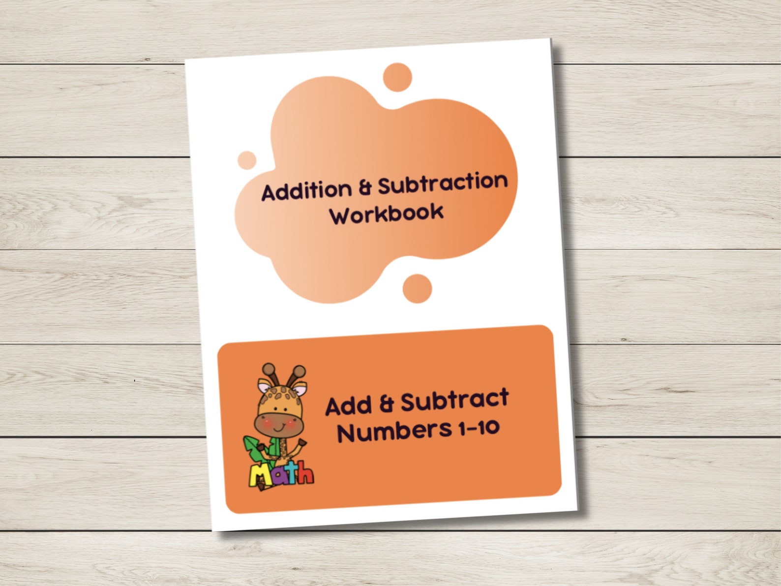 Dry Erase Addition & Subtraction Workbook Numbers 1 to 10 Dry Erase or ...