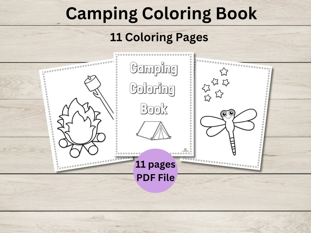 Camping Coloring Book - Instant Download - Camping Coloring Pages - PDF ...