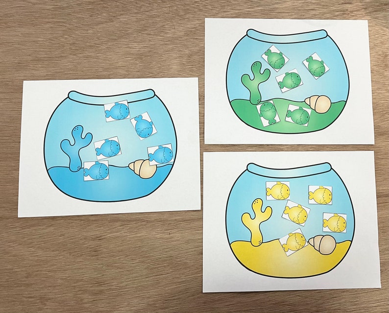 Matching Colors Sorting Colors Game 10 Different Color Fish Printable ...