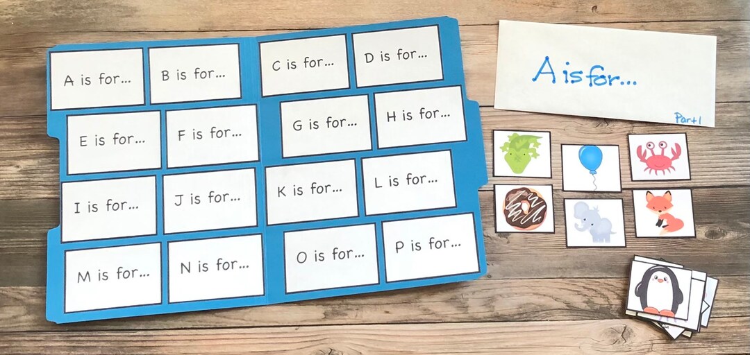 First Letter Sounds File Folder Games - A is for Alligator - Letters A ...