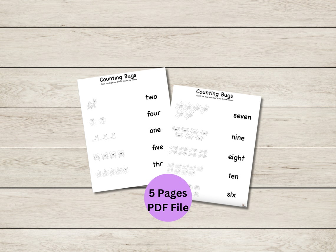 Counting Worksheets - Numbers 1 to 10 - Count the Bugs - Printable ...