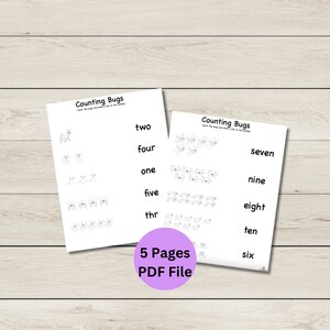 Counting Worksheets - Numbers 1 to 10 - Count the Bugs - Printable ...