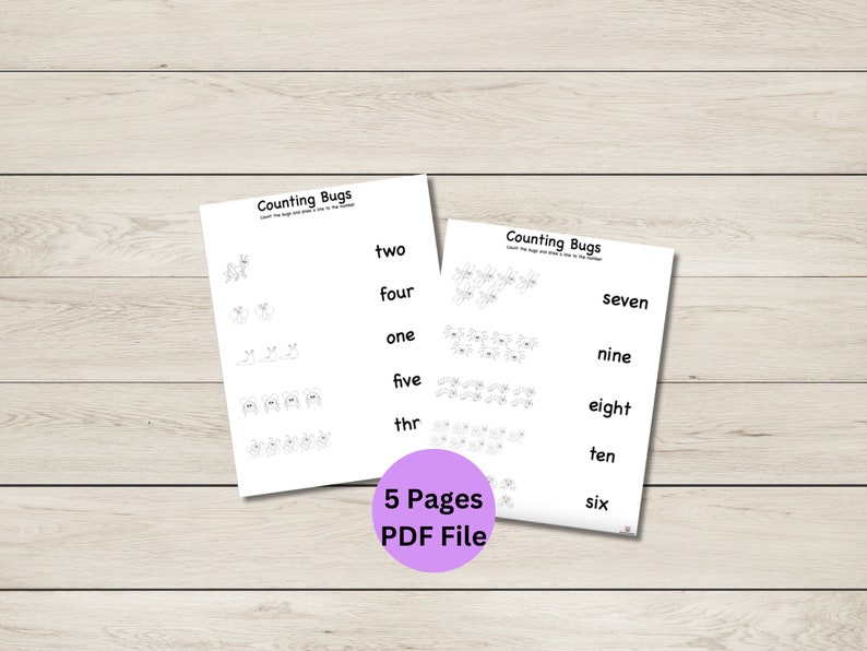 Counting Worksheets - Numbers 1 to 10 - Count the Bugs - Printable ...