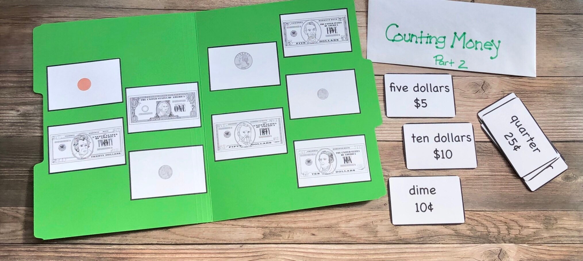 Counting Money File Folder Games - Identifying Coins and Bills - Money ...