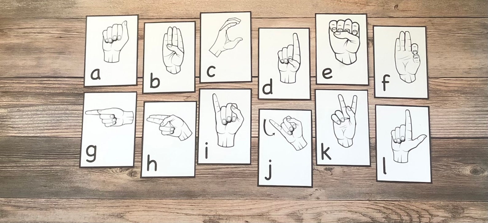 Sign Language Flash Cards Laminated ASL Flash Cards Letters and Numbers ...