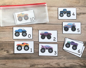 Monster Truck Flash Cards - Etsy
