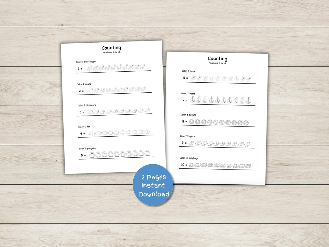 Count and Color Worksheets - Color How Many for Each Number - Numbers 1 ...