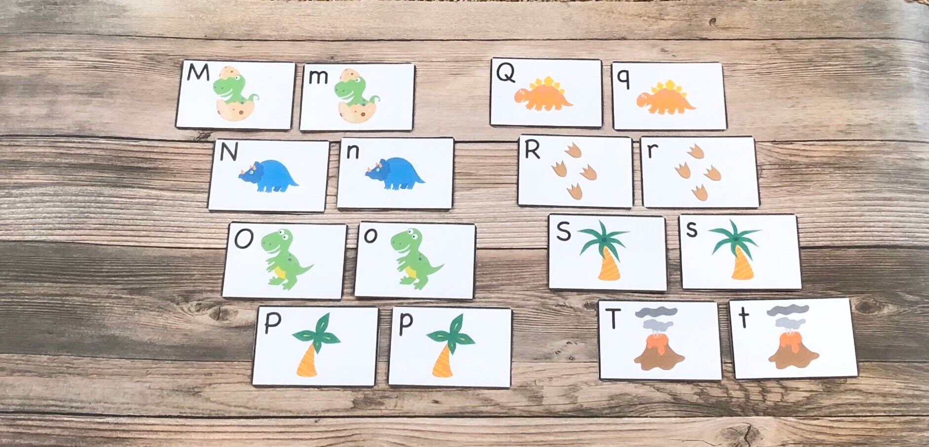 Alphabet Flash Cards - Match Upper and Lowercase - Dinosaurs - Etsy