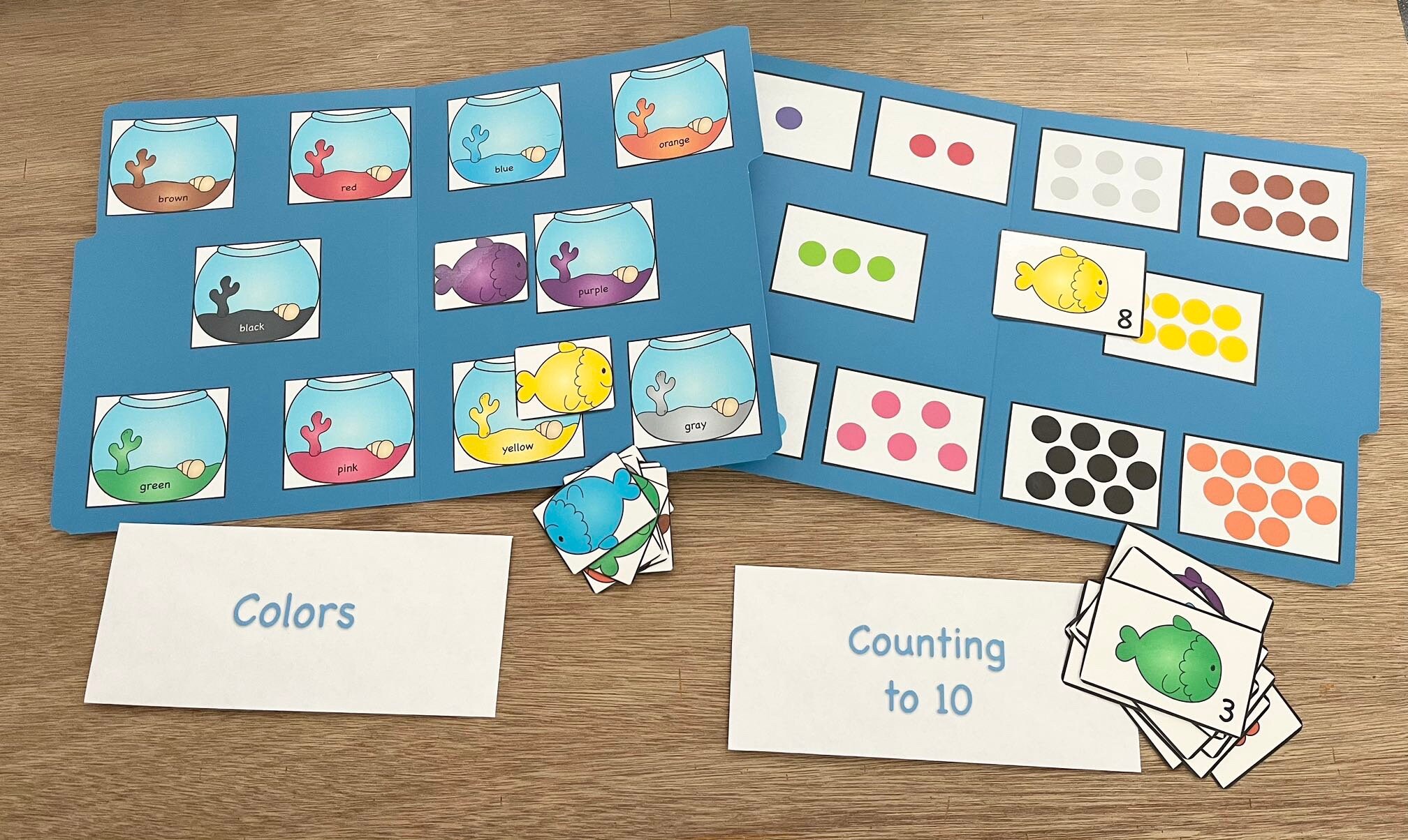 Counting and Colors File Folder Games - Counting to 10 -, Identifying ...