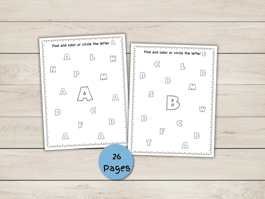 Alphabet Search and Color Worksheets - Find and Color Each Letter of ...