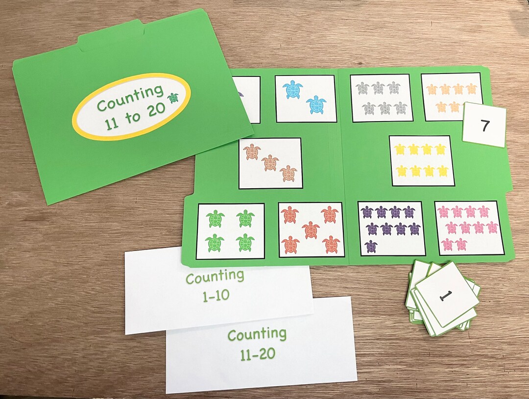 Counting to 20 File Folder Games - Turtles - Set of 2 File Folder ...