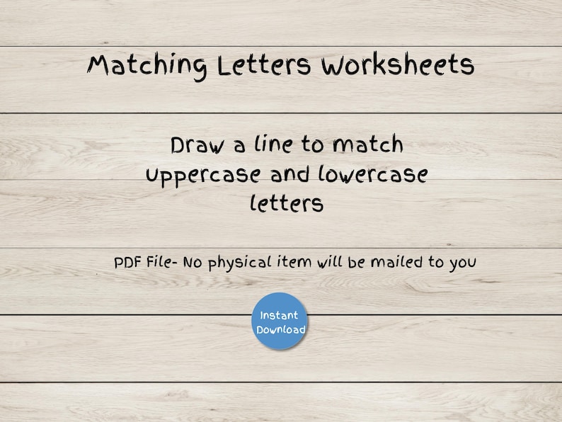 Letter Recognition Worksheets - Match Uppercase and Lowercase Letters ...